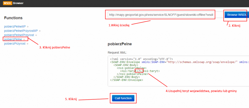 Usługi słownikowe GUGIK pobieranie danych XML na podstawie TERYT ...